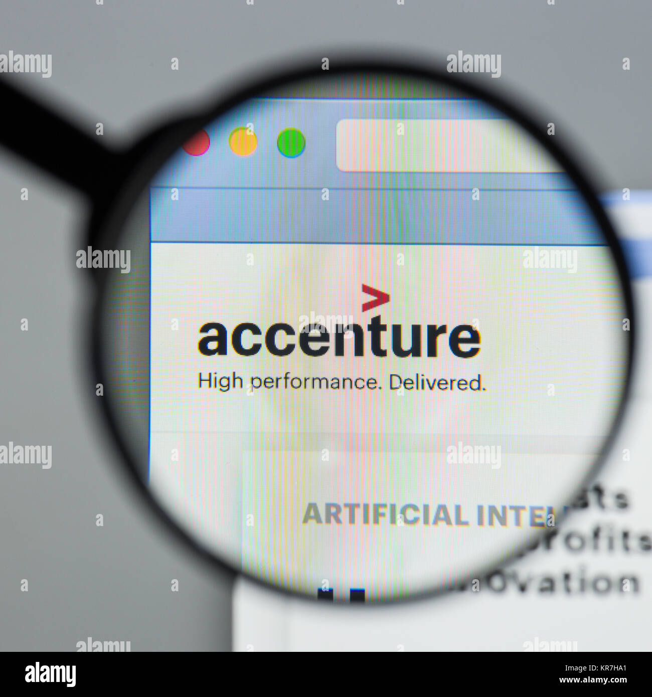 Milan, Italy - August 10, 2017: Accenture website homepage. It is a ...