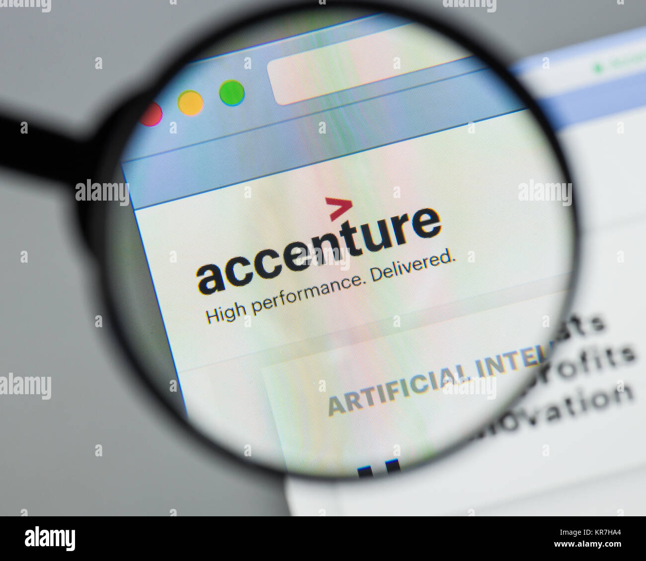Milan, Italy - August 10, 2017: Accenture website homepage. It is a ...