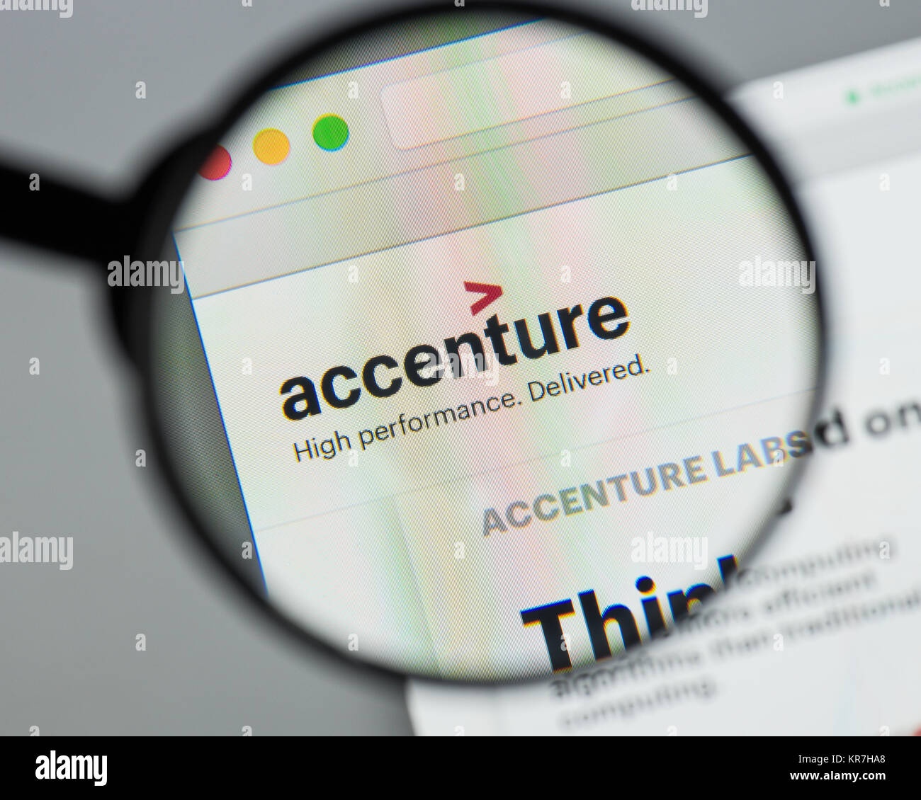 Milan, Italy - August 10, 2017: Accenture website homepage. It is a ...