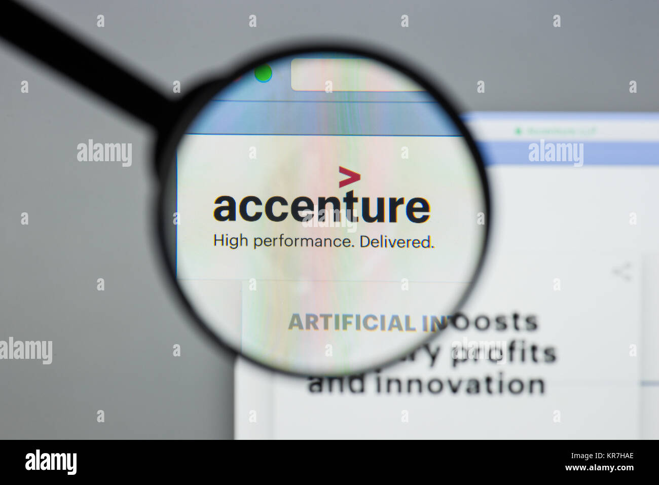 Milan, Italy - August 10, 2017: Accenture website homepage. It is a ...