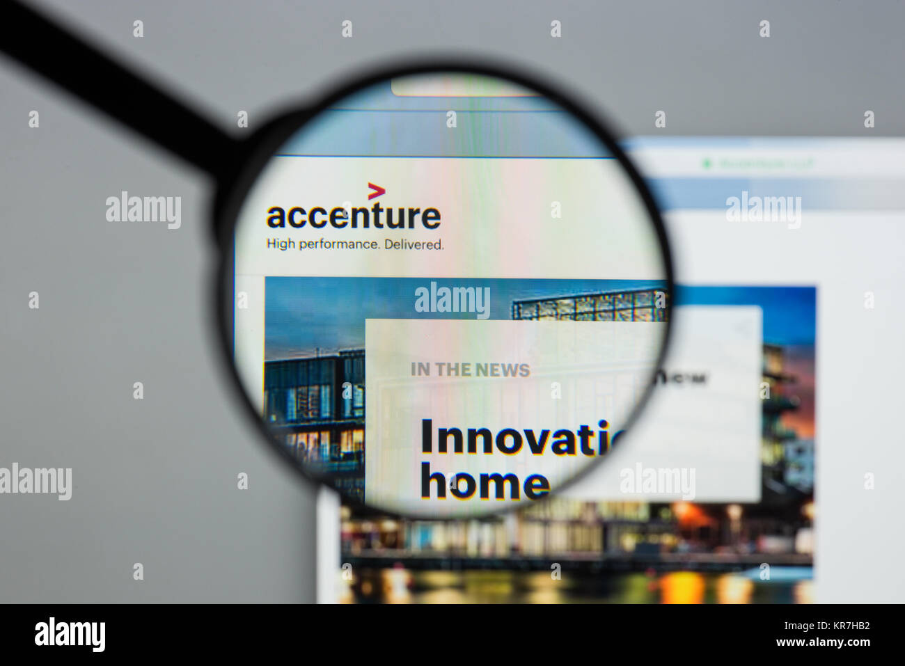 Milan, Italy - August 10, 2017: Accenture website homepage. It is a ...