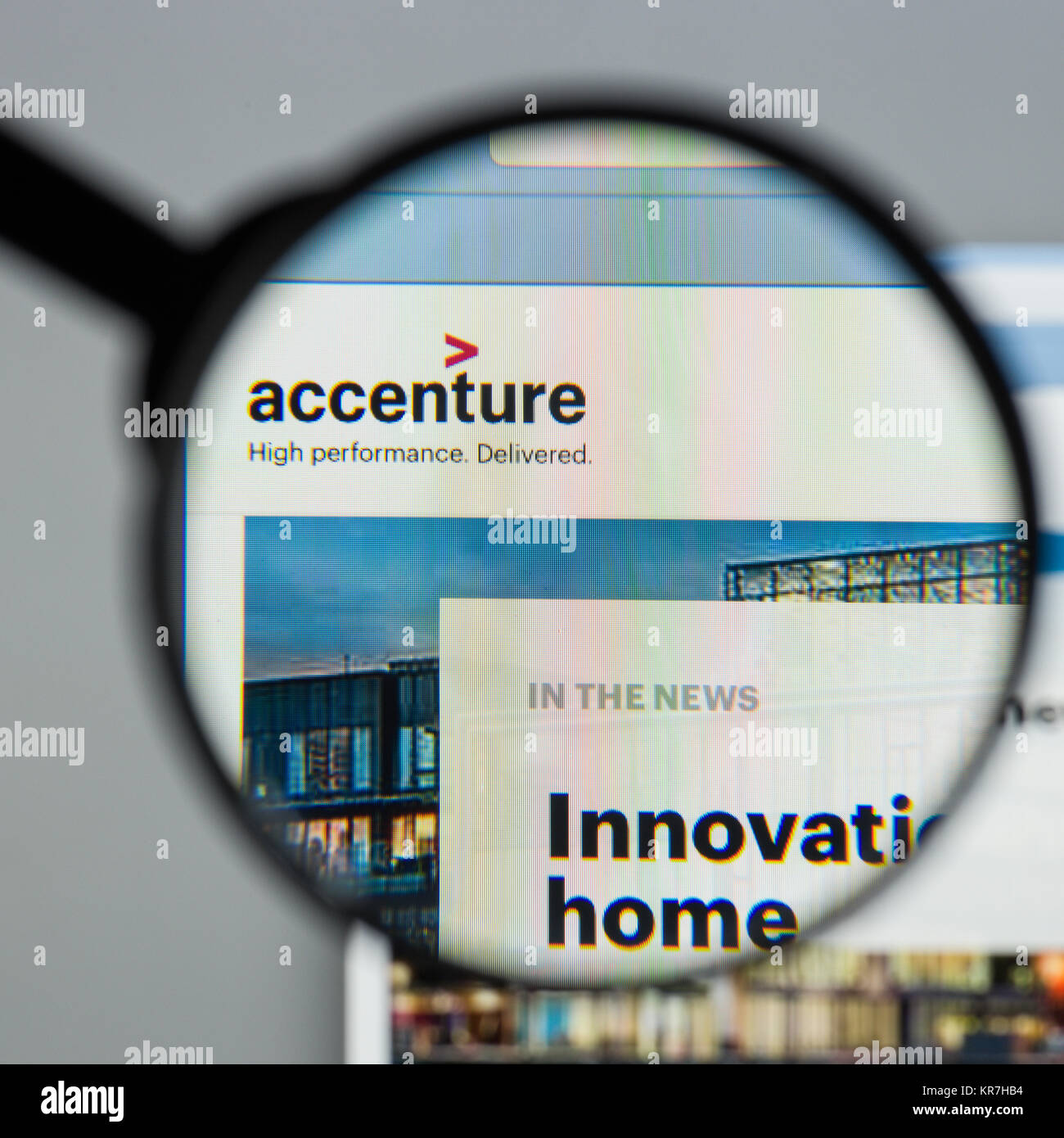 Milan, Italy - August 10, 2017: Accenture website homepage. It is a ...