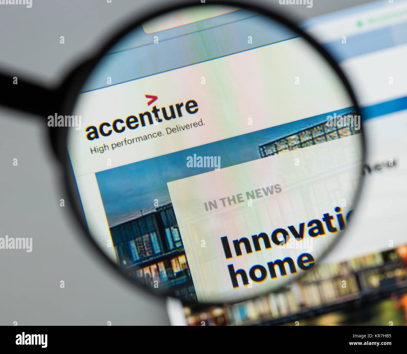 Milan, Italy - August 10, 2017: Accenture website homepage. It is a ...