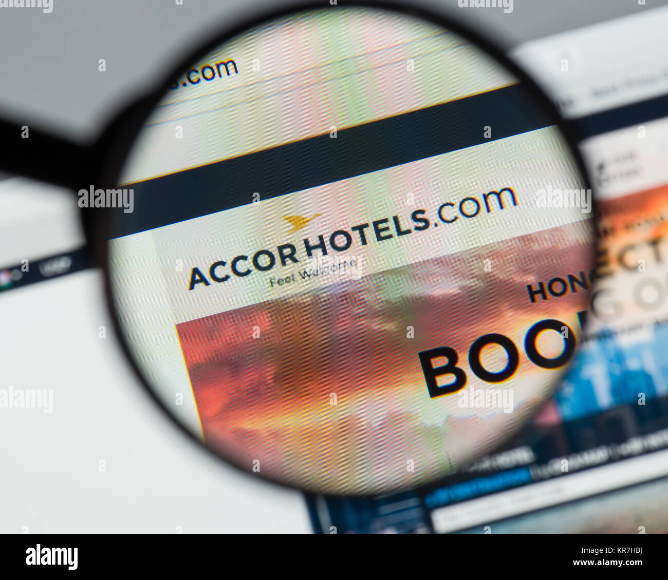 Milan, Italy - August 10, 2017: Accor website homepage. It is a French ...