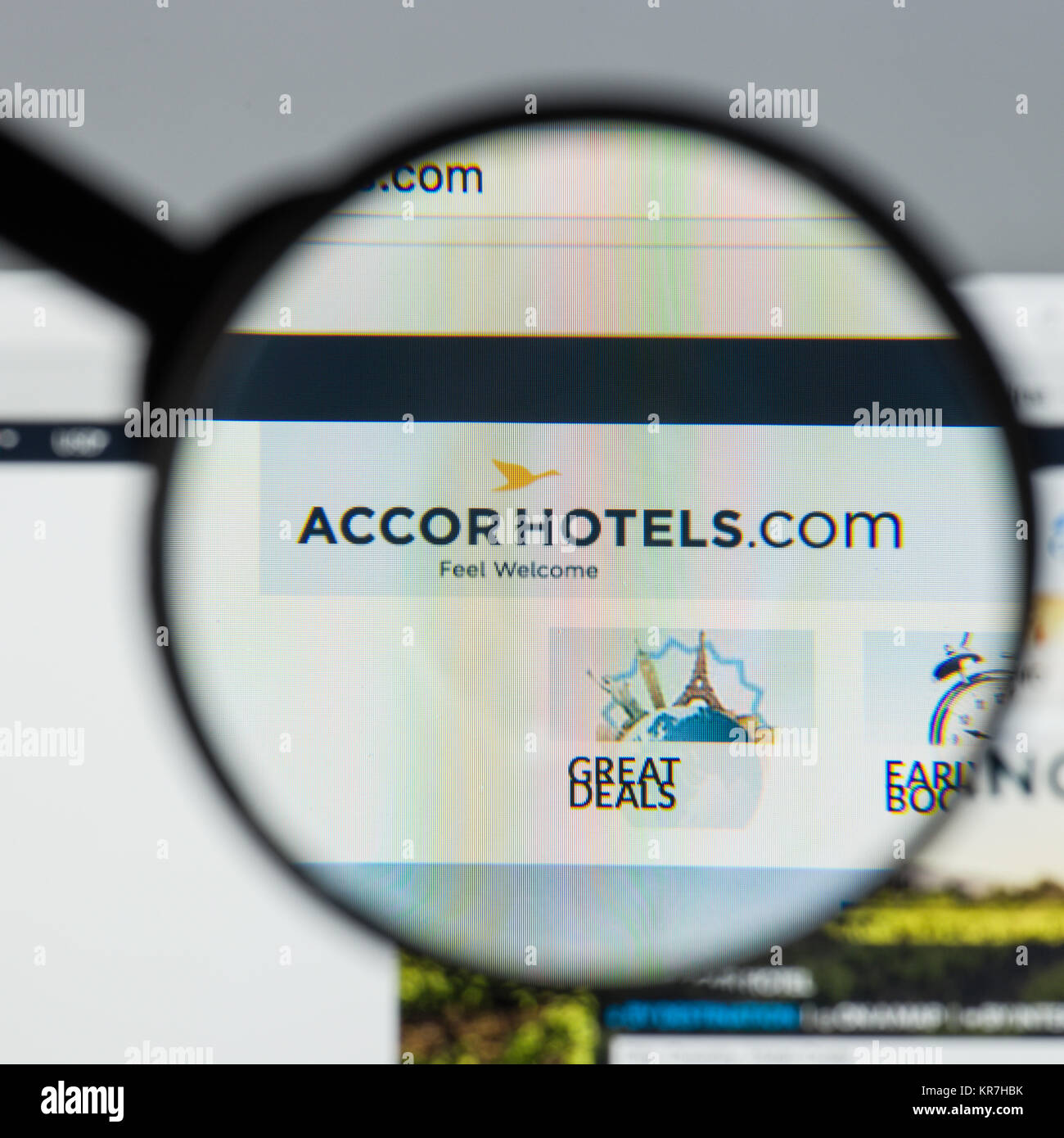 Milan, Italy - August 10, 2017: Accor website homepage. It is a French ...