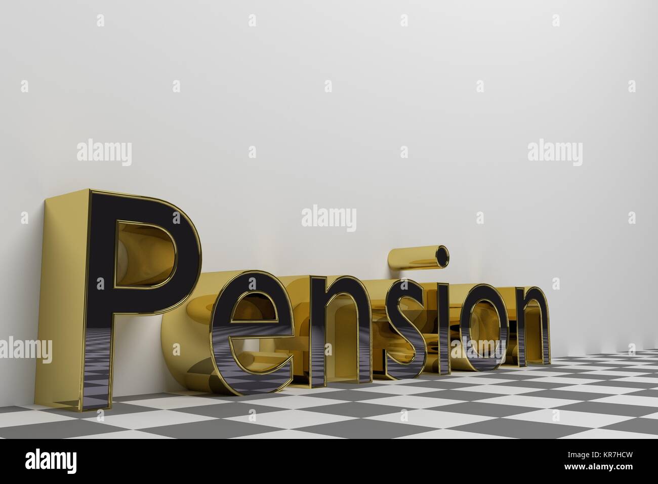 Pension gold rendered illustration Stock Photo - Alamy