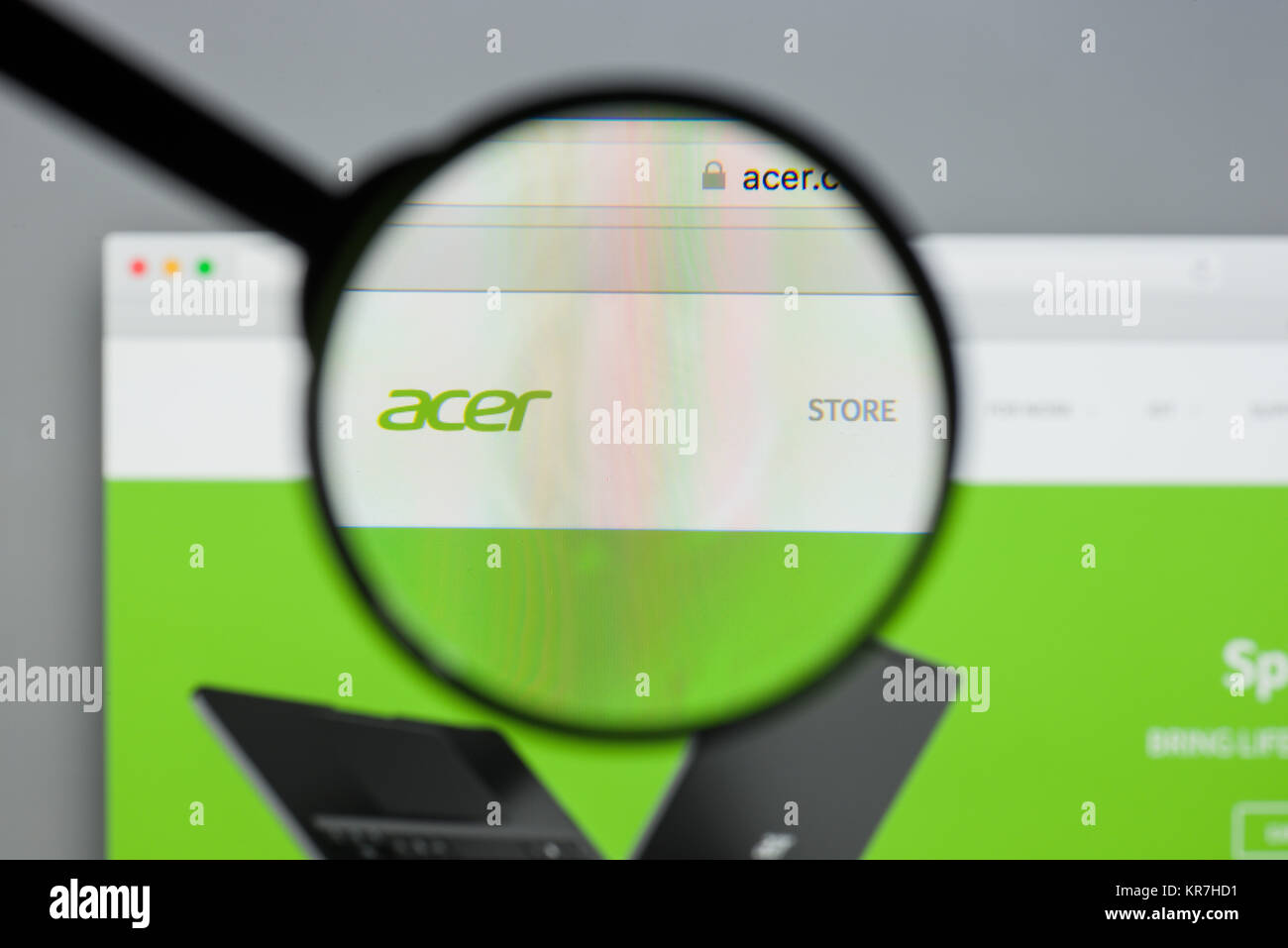 Milan, Italy - August 10, 2017: Acer website. It is a Taiwanese ...