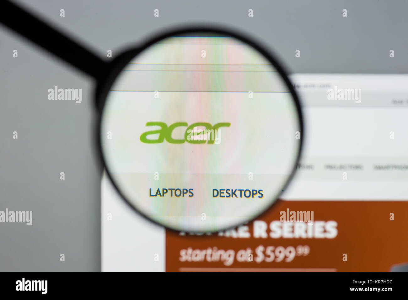 Milan, Italy - August 10, 2017: Acer website. It is a Taiwanese ...