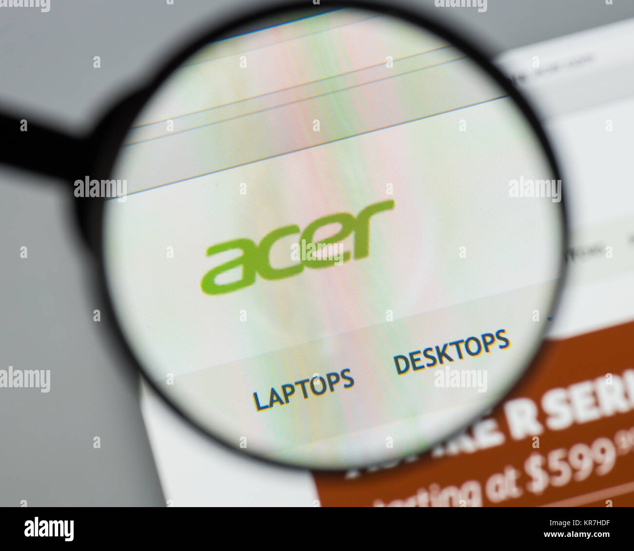 Milan, Italy - August 10, 2017: Acer website. It is a Taiwanese ...