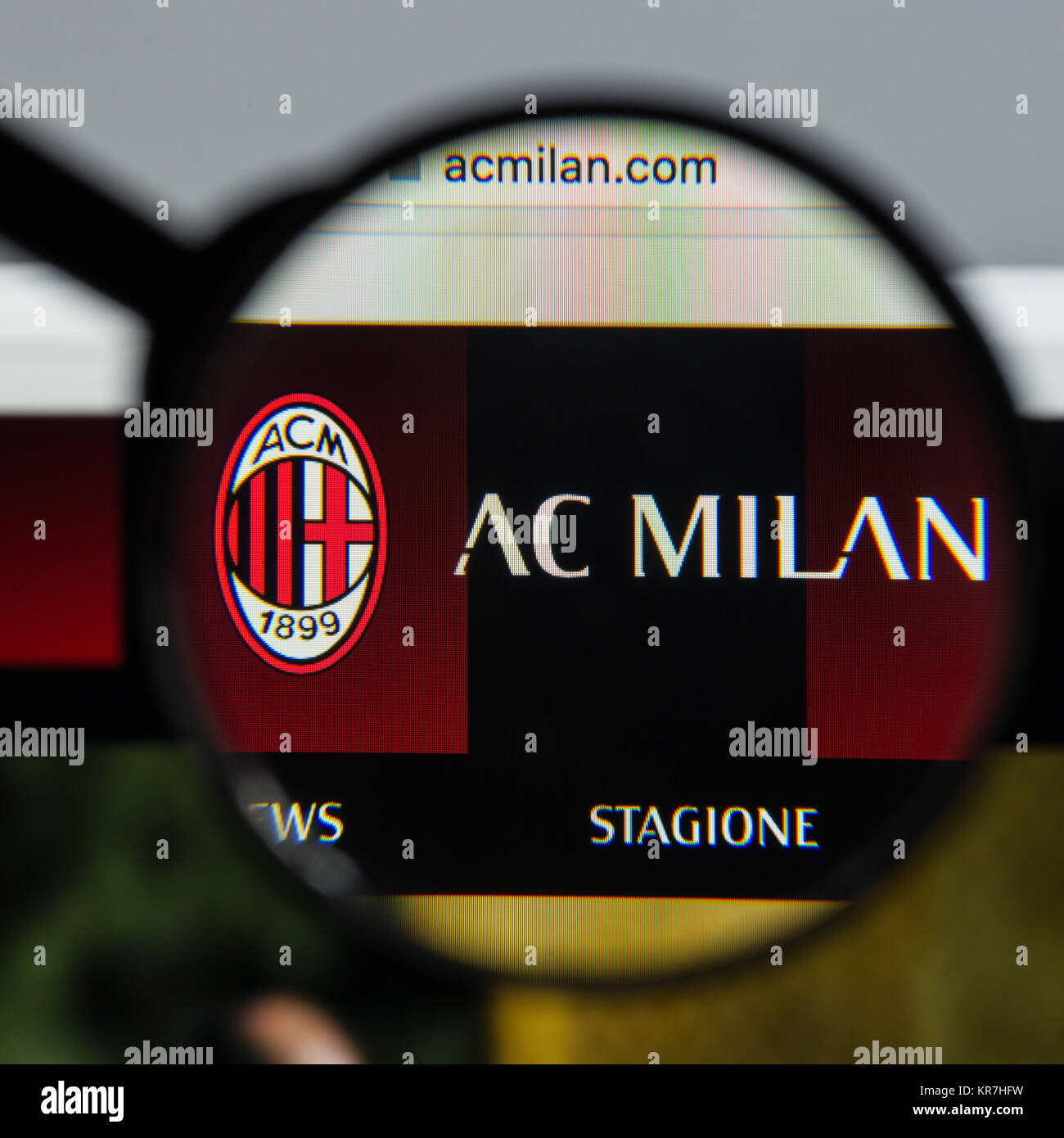 Milan, Italy - August 10, 2017: AC Milan website homepage. It is a ...