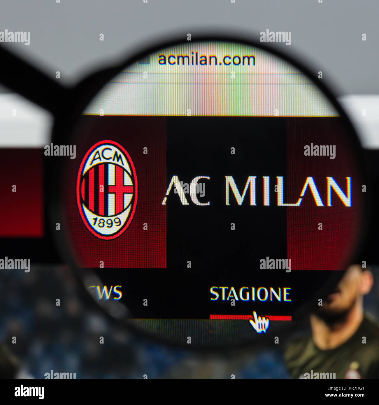 Milan, Italy - August 10, 2017: AC Milan website homepage. It is a ...