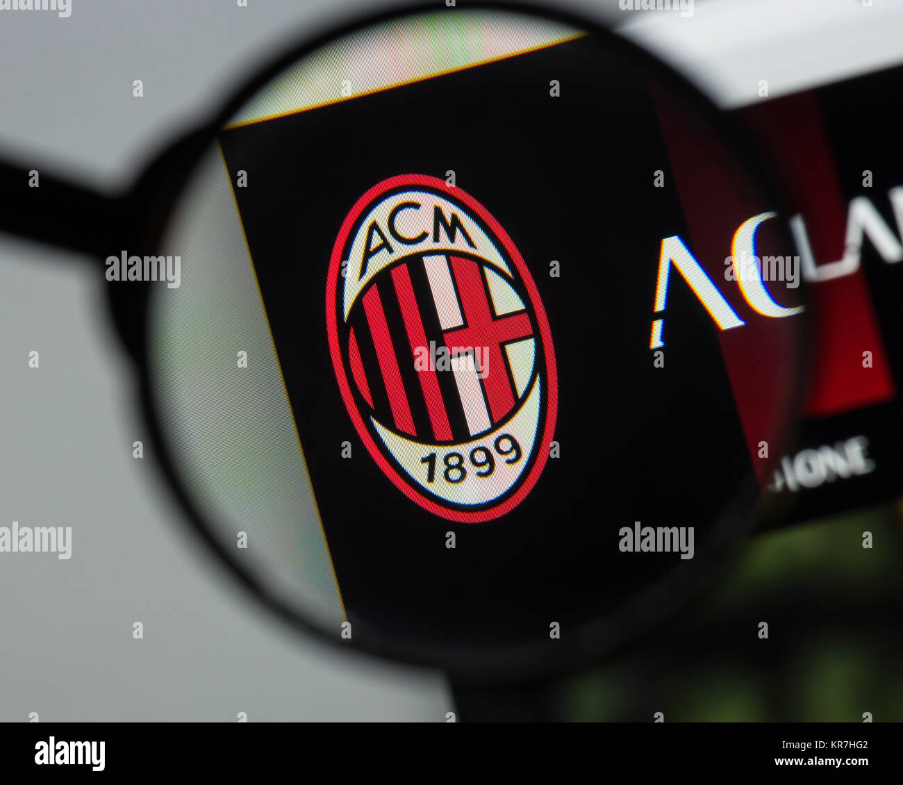 Milan, Italy - August 10, 2017: AC Milan website homepage. It is a ...
