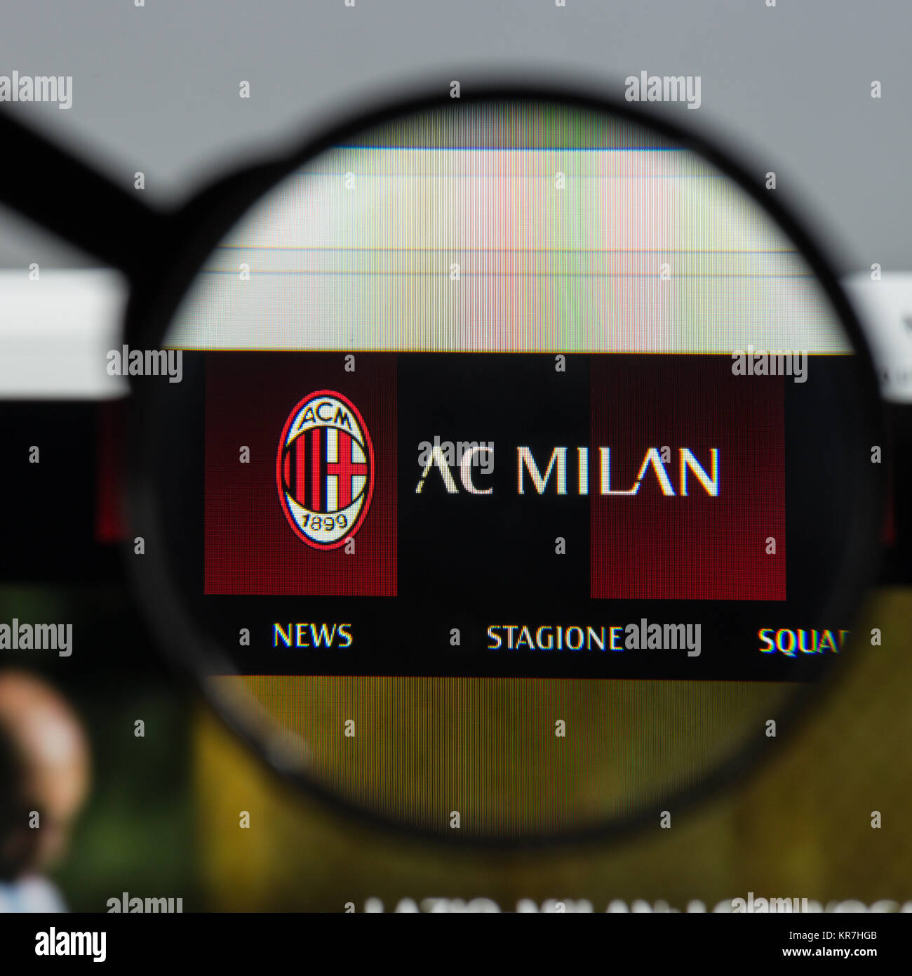 Milan, Italy - August 10, 2017: AC Milan website homepage. It is a ...