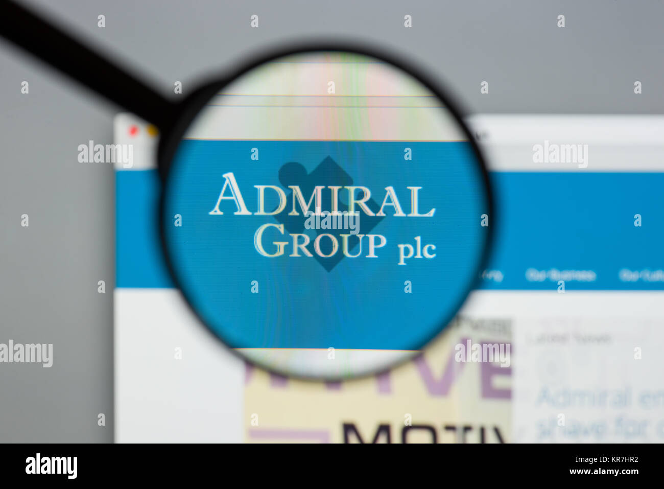 Milan, Italy - August 10, 2017: Admiral Group website homepage. It is a ...