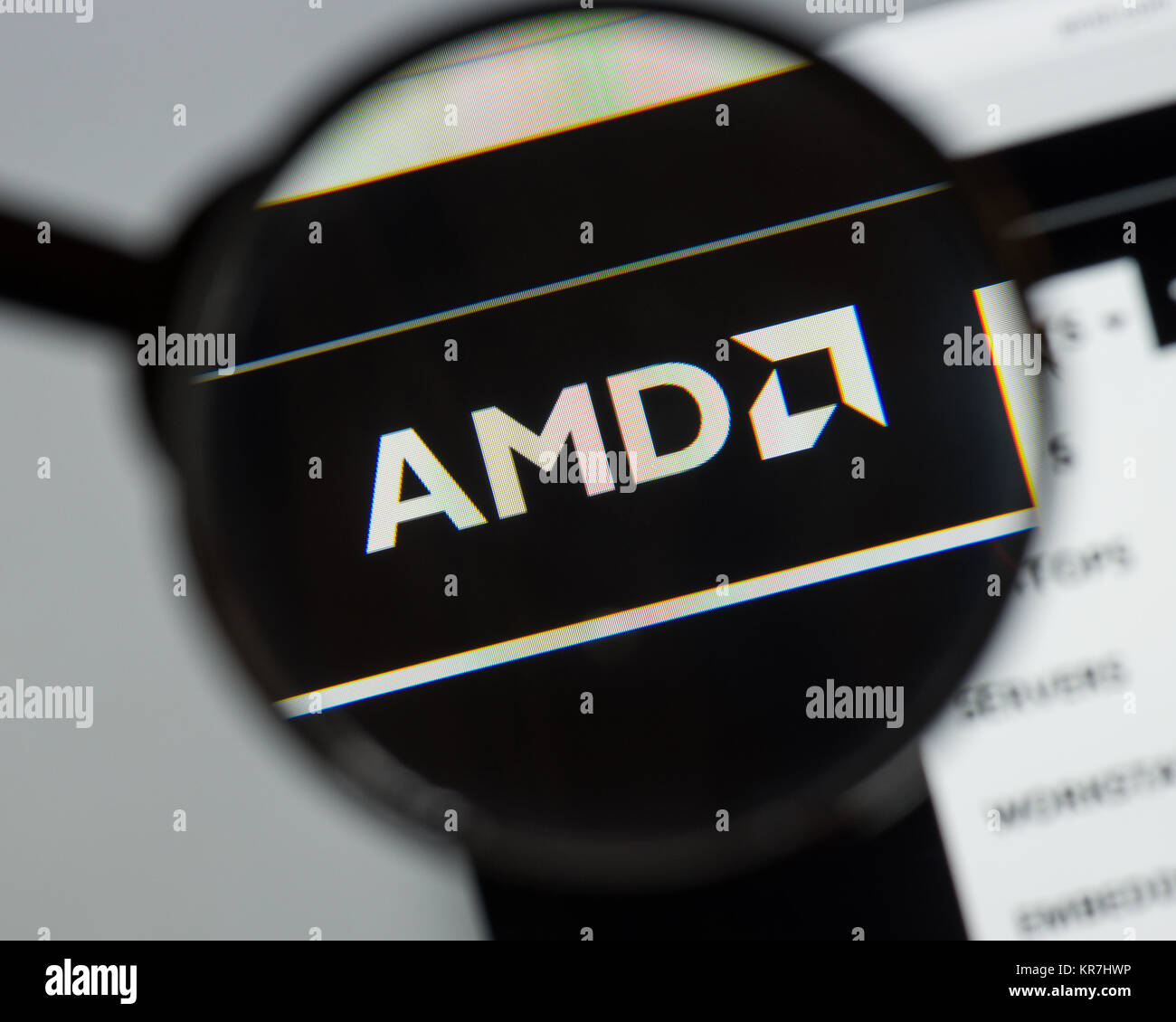 Milan, Italy - August 10, 2017: Advanced Micro Devices website homepage ...