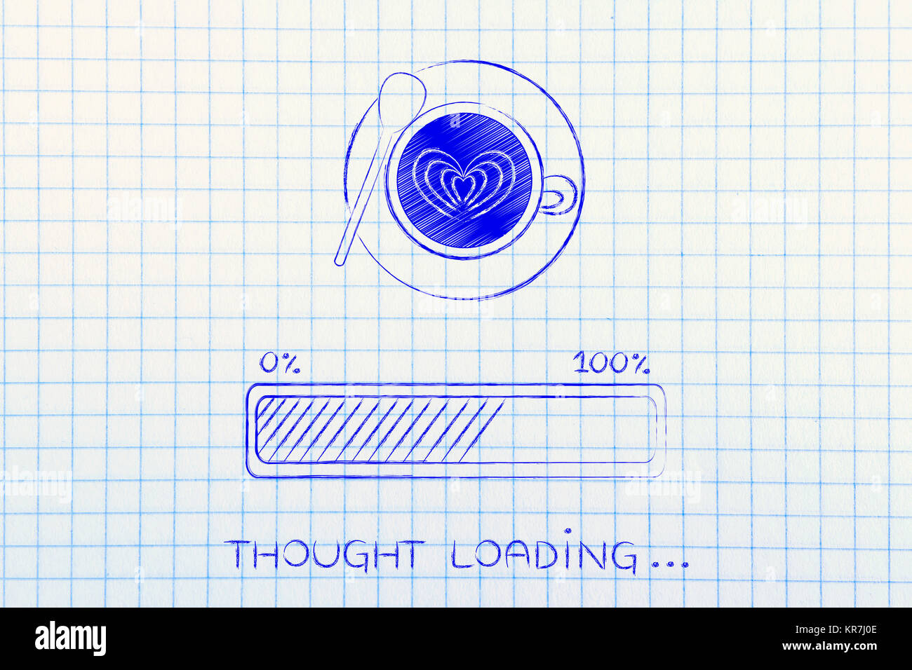 latte art coffee cup & progress bar loading thought Stock Photo - Alamy