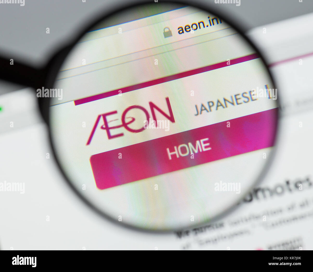 Milan, Italy - August 10, 2017: AEON website homepage. It is the ...