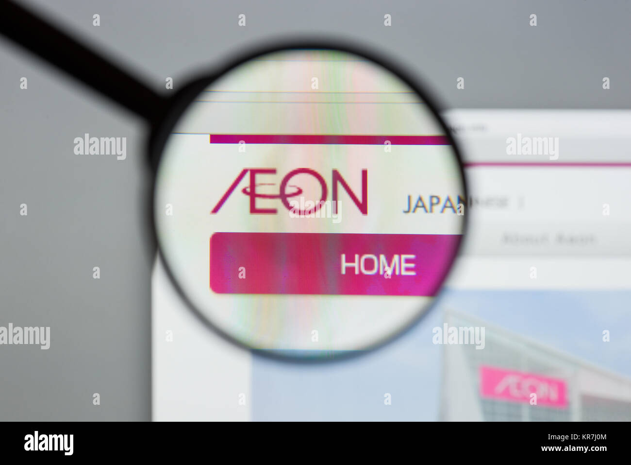 Milan, Italy - August 10, 2017: AEON website homepage. It is the ...