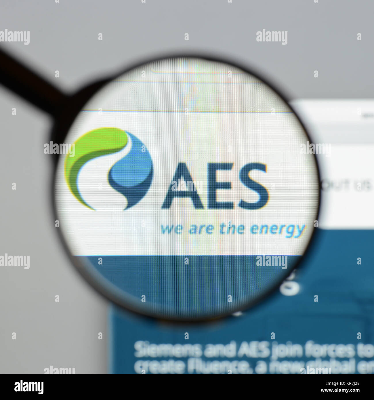 Milan, Italy - August 10, 2017: AES website homepage. It is a Fortune ...