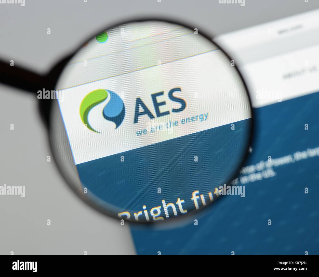 Milan, Italy - August 10, 2017: AES website homepage. It is a Fortune ...