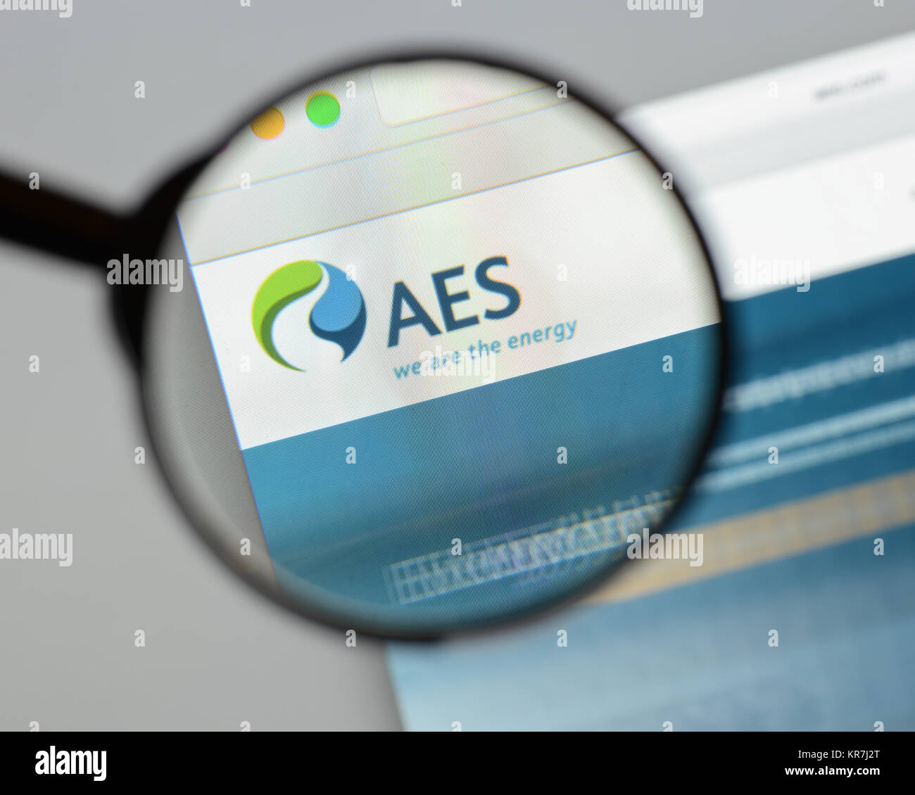 Milan, Italy - August 10, 2017: AES website homepage. It is a Fortune ...