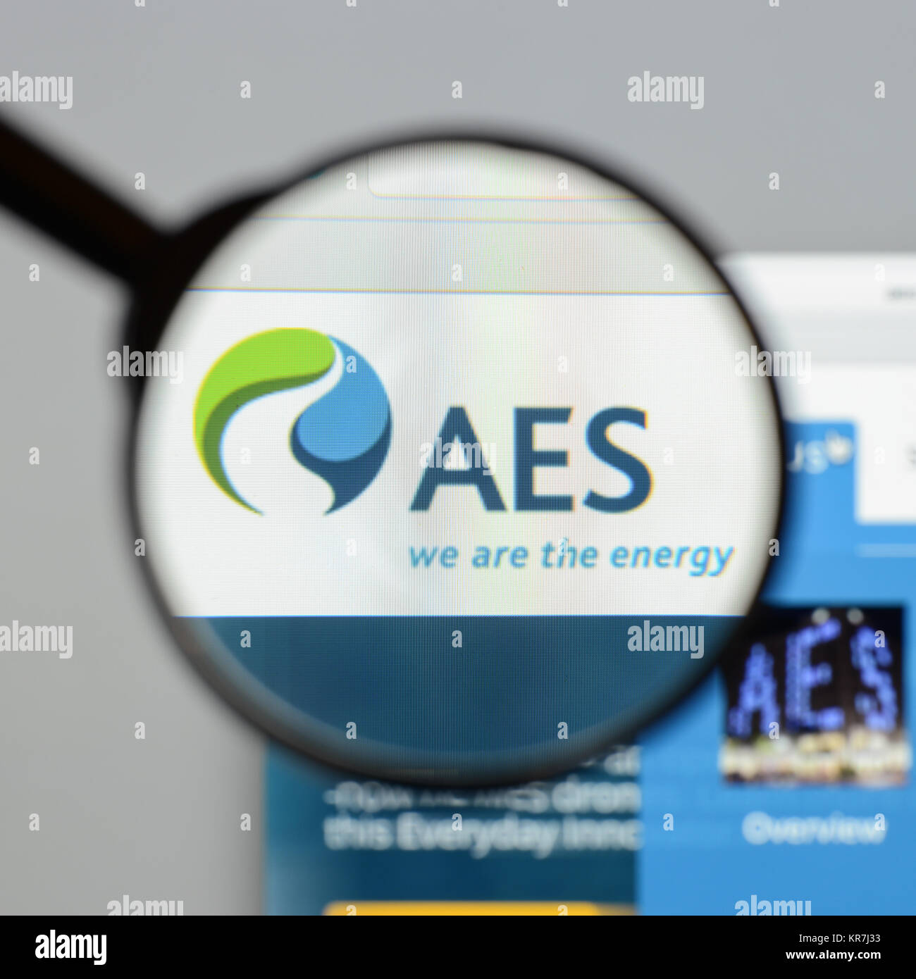 Milan, Italy - August 10, 2017: AES website homepage. It is a Fortune ...