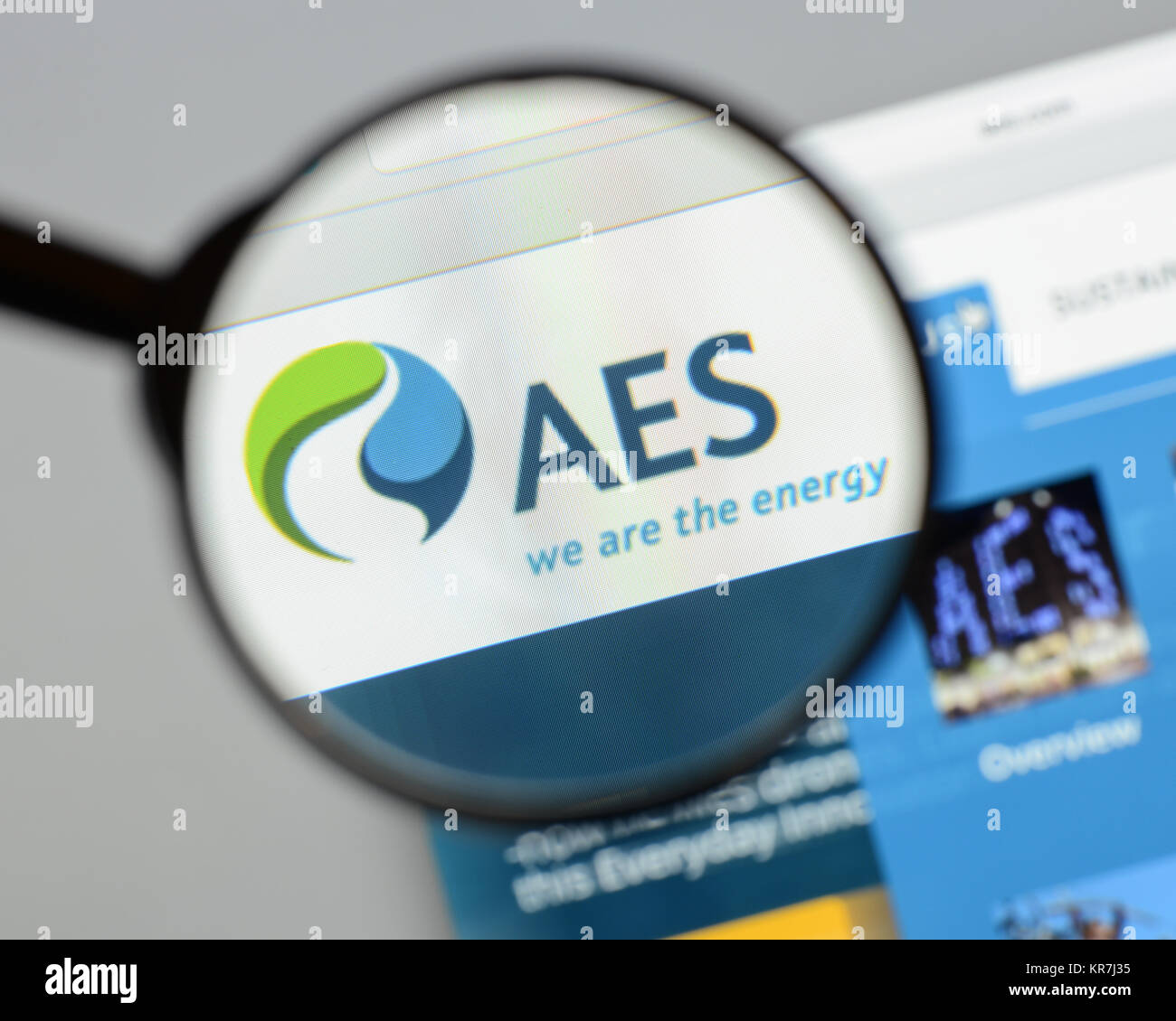 Milan, Italy - August 10, 2017: AES website homepage. It is a Fortune ...