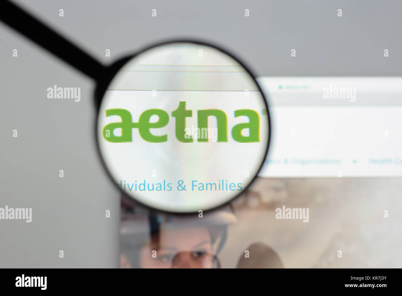 Milan, Italy - August 10, 2017: Aetna website homepage. It is an ...