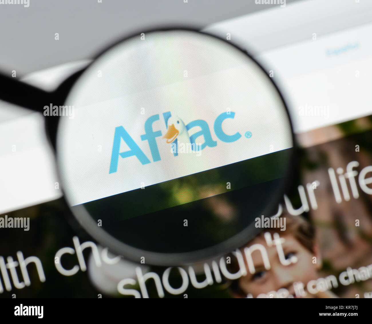 Milan, Italy - August 10, 2017: Aflac website. It is an American ...