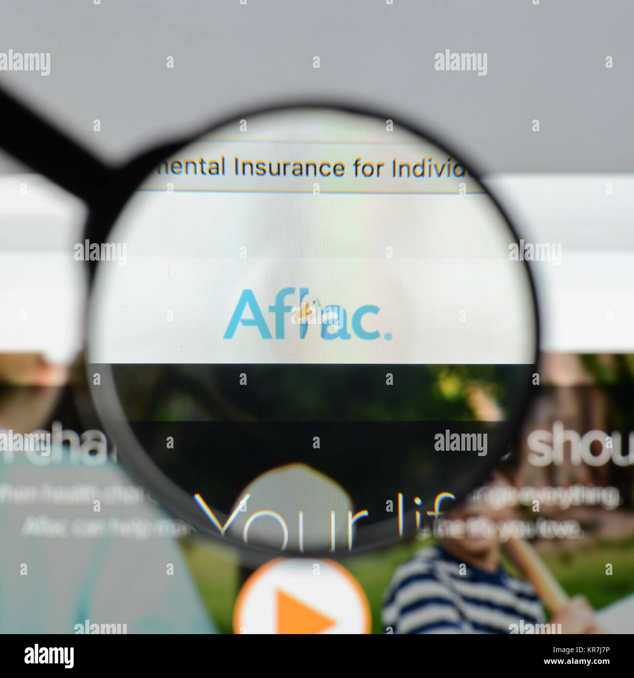 Milan, Italy - August 10, 2017: Aflac website. It is an American ...