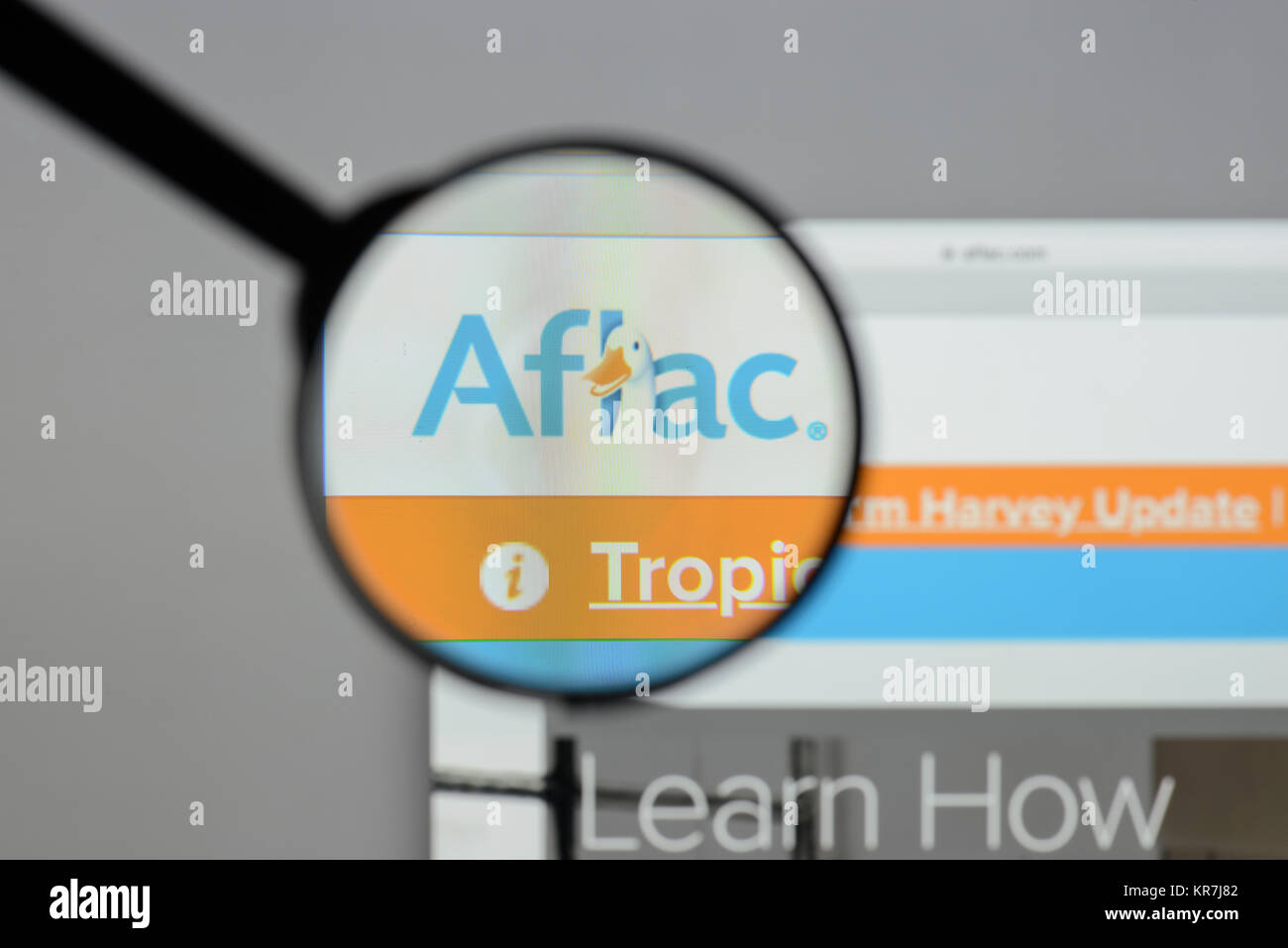 Milan, Italy - August 10, 2017: Aflac website. It is an American ...