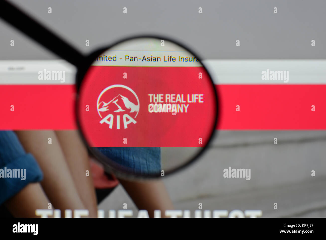 Milan, Italy - August 10, 2017: AIA website homepage. It is the largest ...