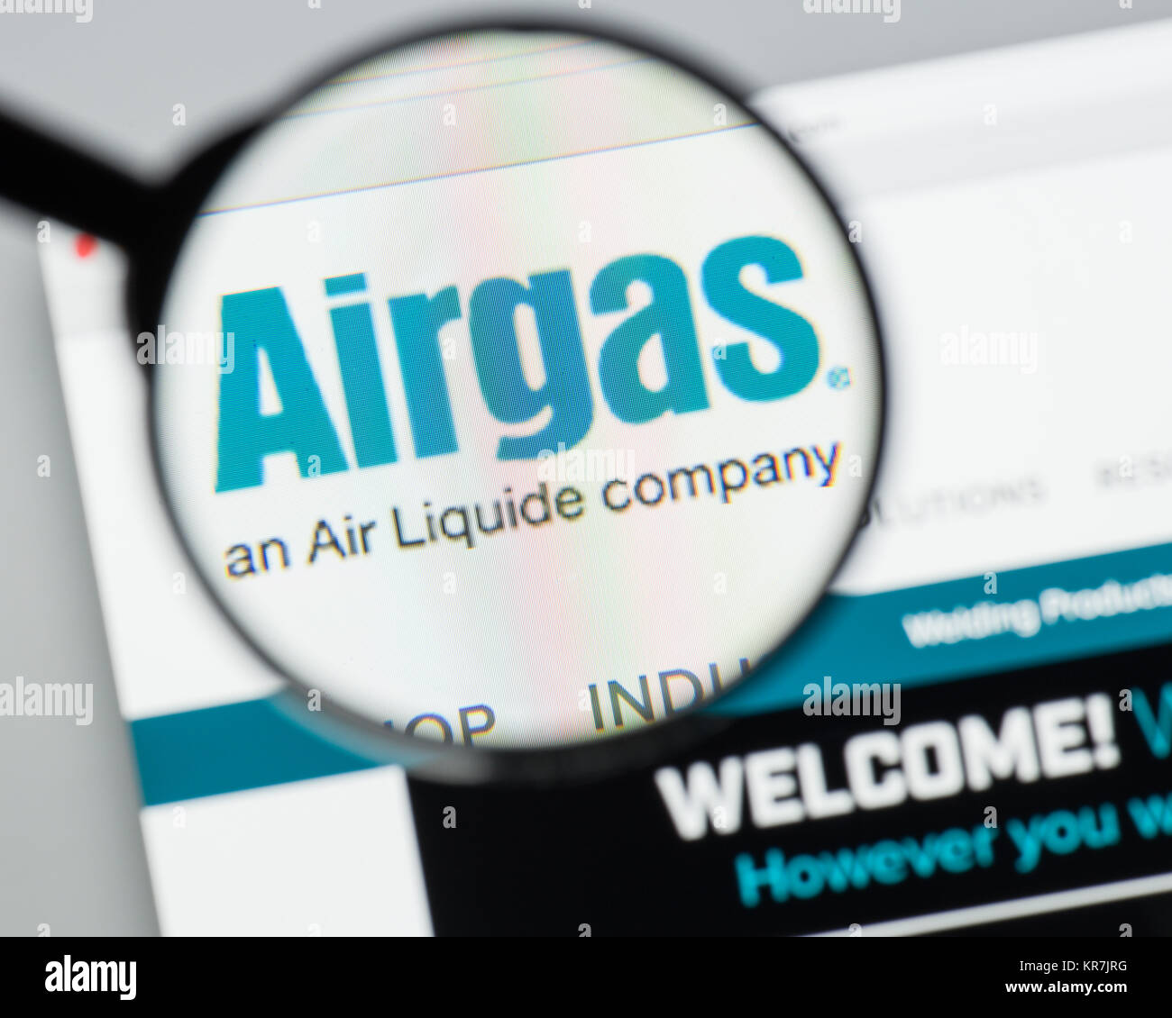 Milan, Italy - August 10, 2017: Airgas website homepage. It is the ...