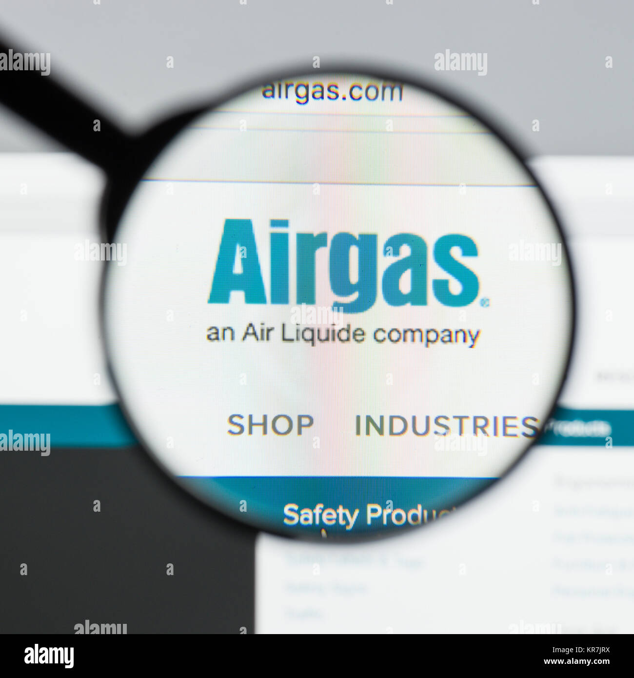 Milan, Italy - August 10, 2017: Airgas website homepage. It is the ...