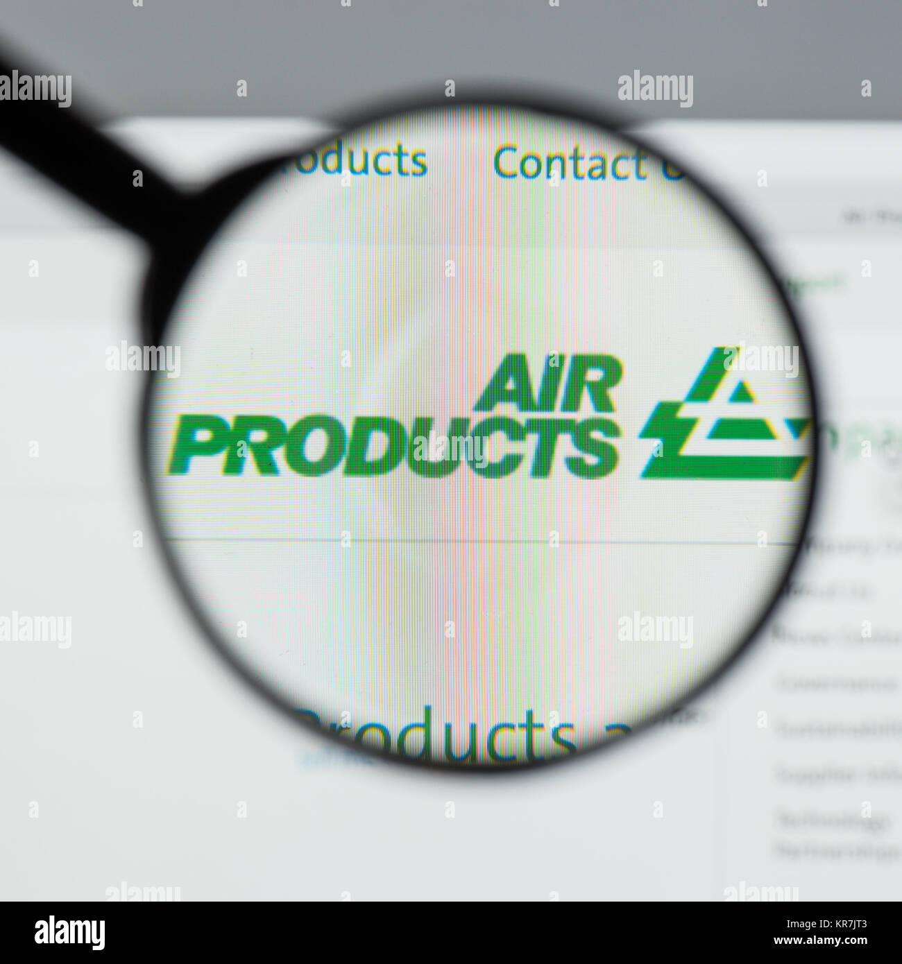 Milan, Italy - August 10, 2017: Air Products & Chemicals website ...