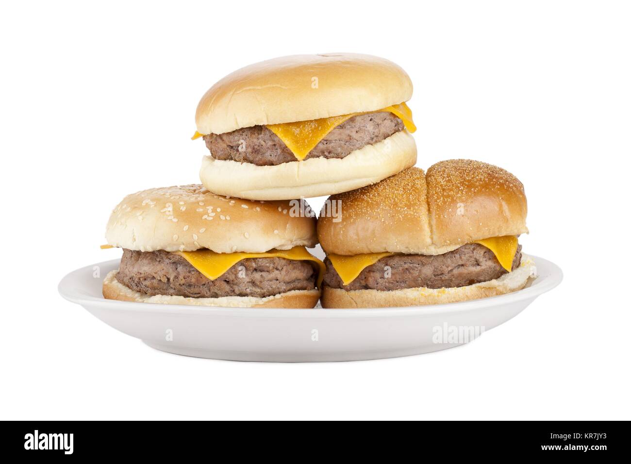 three burger sandwiches Stock Photo - Alamy