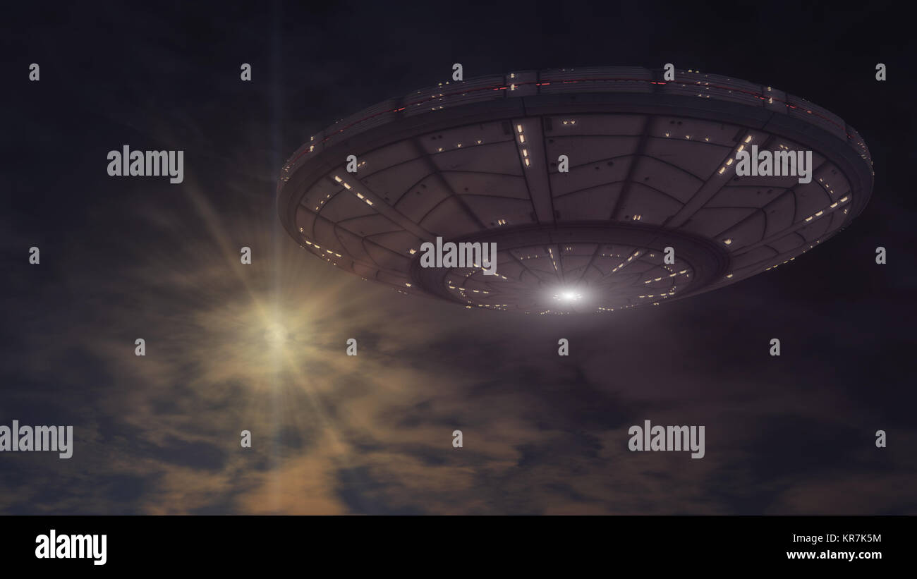 3D rendering. Futuristic alien Spaceship Stock Photo - Alamy
