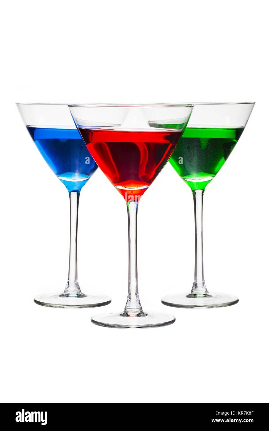 tri colored drinks Stock Photo - Alamy