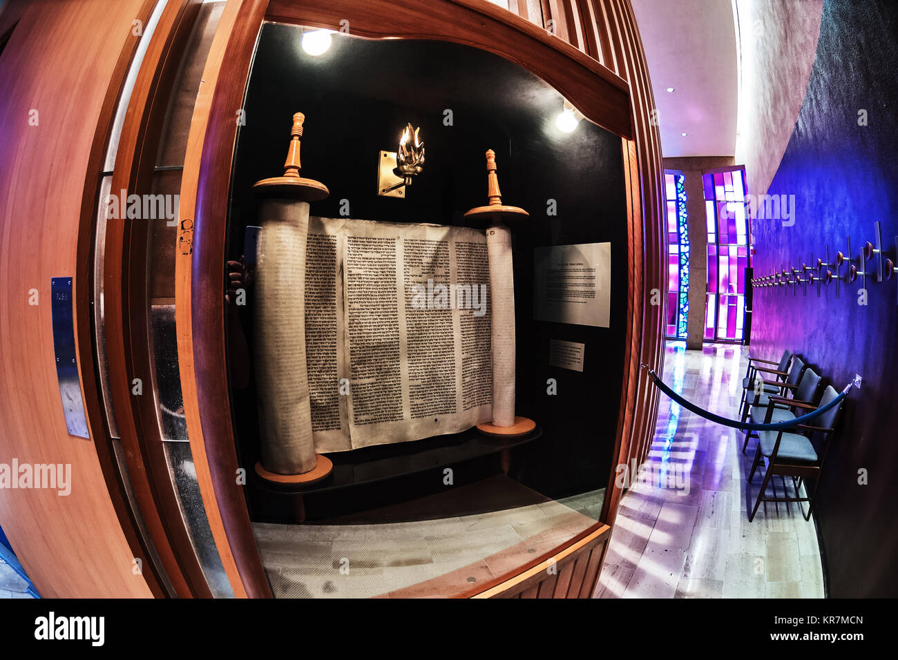 Scroll of Torah inside of Jewish chapel , United States Air Force ...