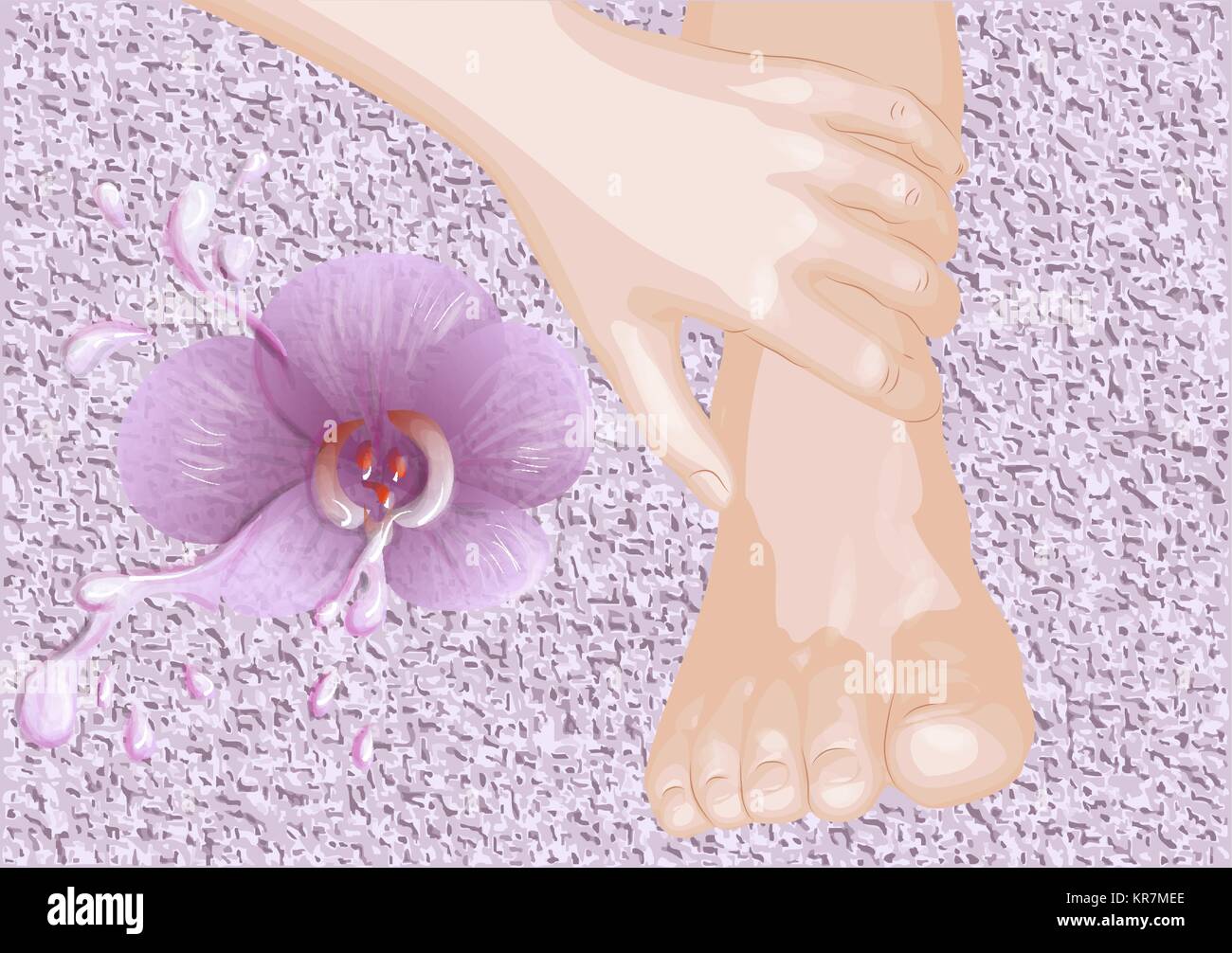 foot massage. hand foot and flower Stock Vector Image & Art - Alamy