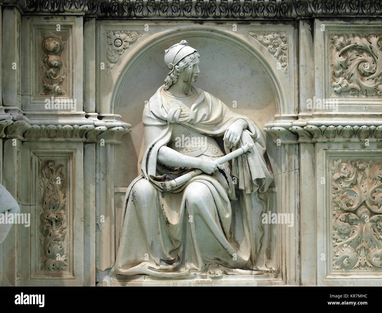 Panel of the Fonte Gaia (Fountain of Joy), Piazza del Campo, Siena ...