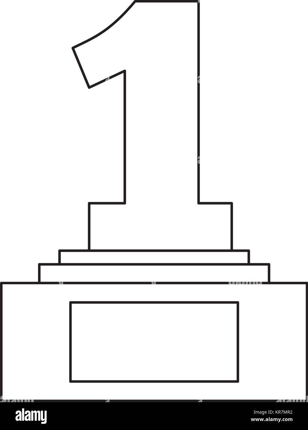 award trophy number one pedestal championship Stock Vector Image & Art ...