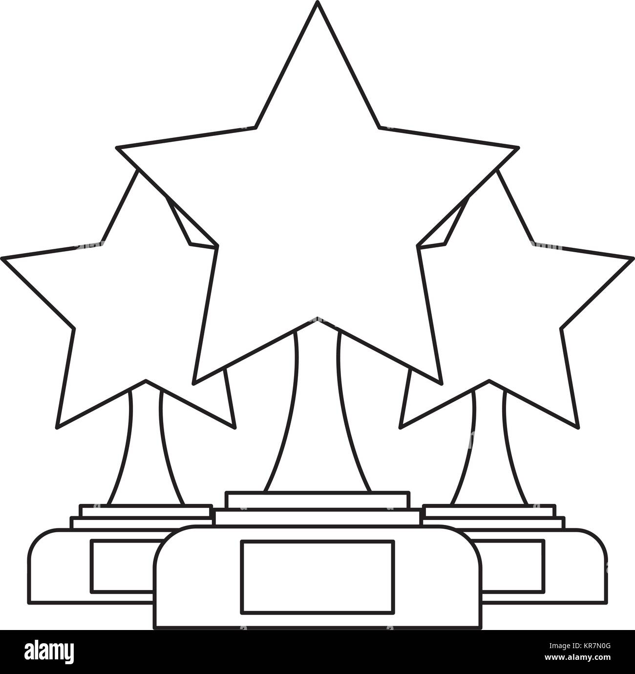 set of trophy stars winner leadership competition Stock Vector Image ...
