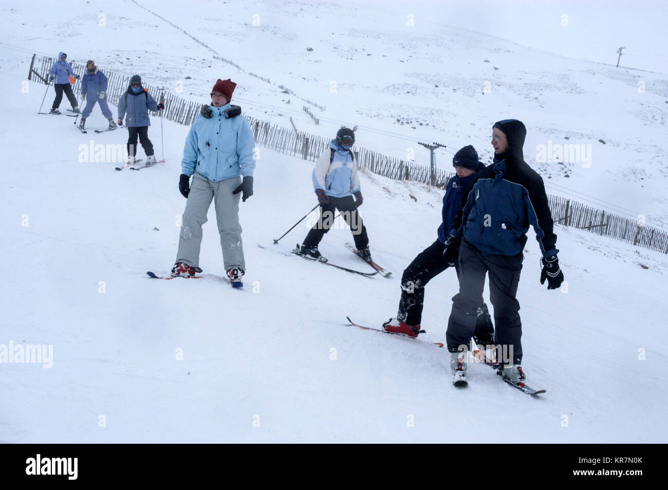 Skiers on the snow slopes at the Aviemore ski centre in the Cairngorms ... Skiers on the snow slopes at the Aviemore ski centre in the Cairngorms ...