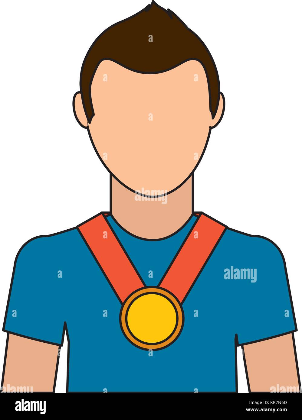 man with winner medal character Stock Vector Image & Art - Alamy