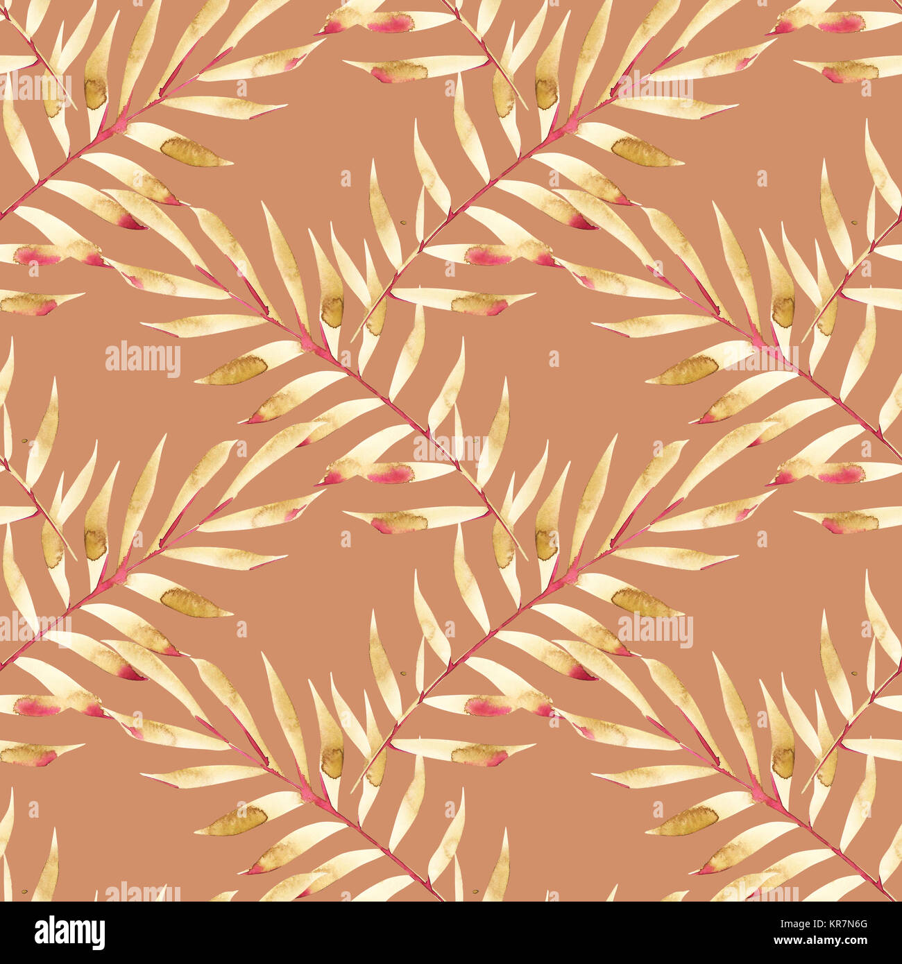 Seamless summer pattern with watercolor flowers handmade Stock Photo ...