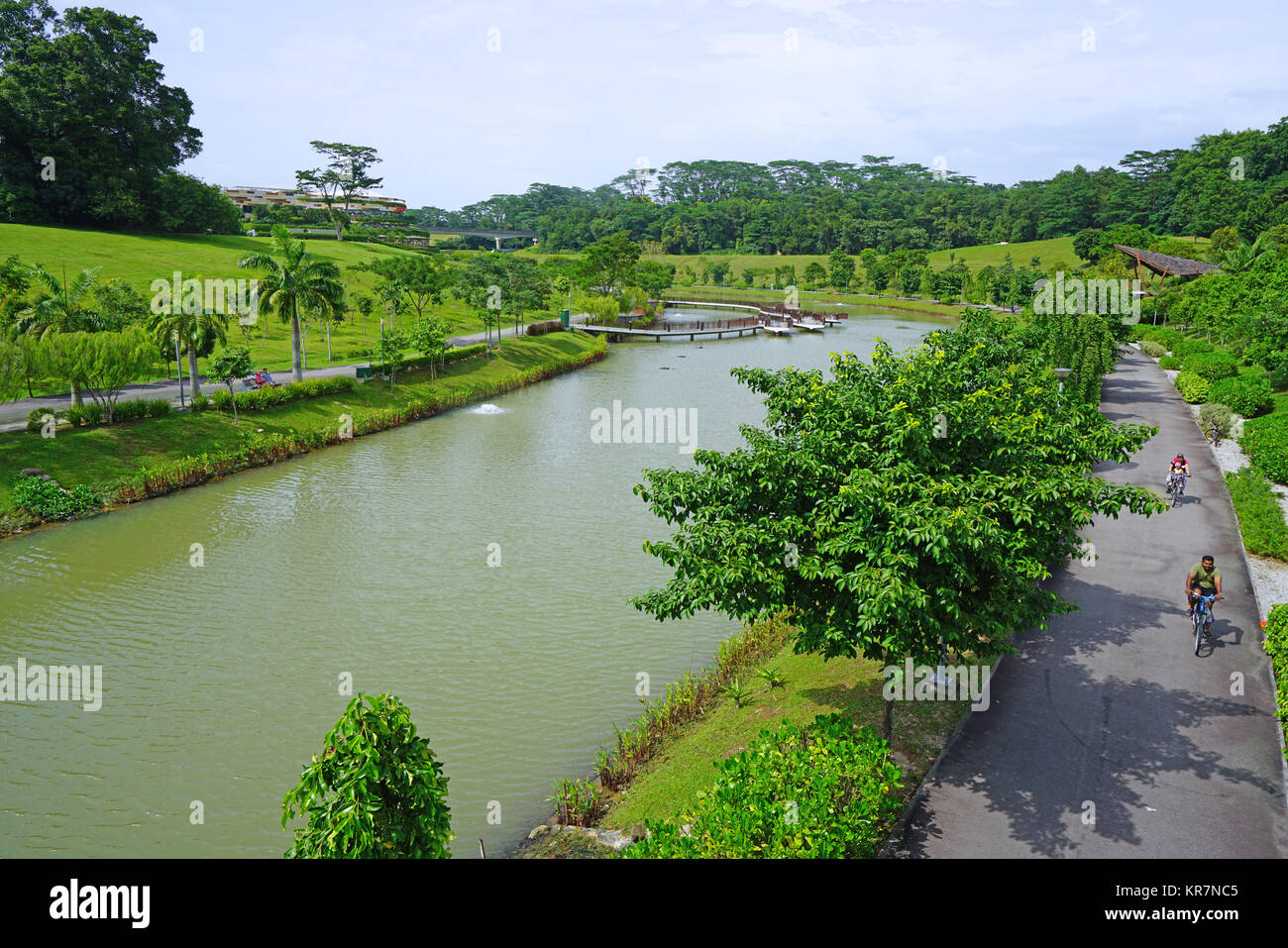 View of the Punggol Waterway park located along Sentul Crescent Road in ...