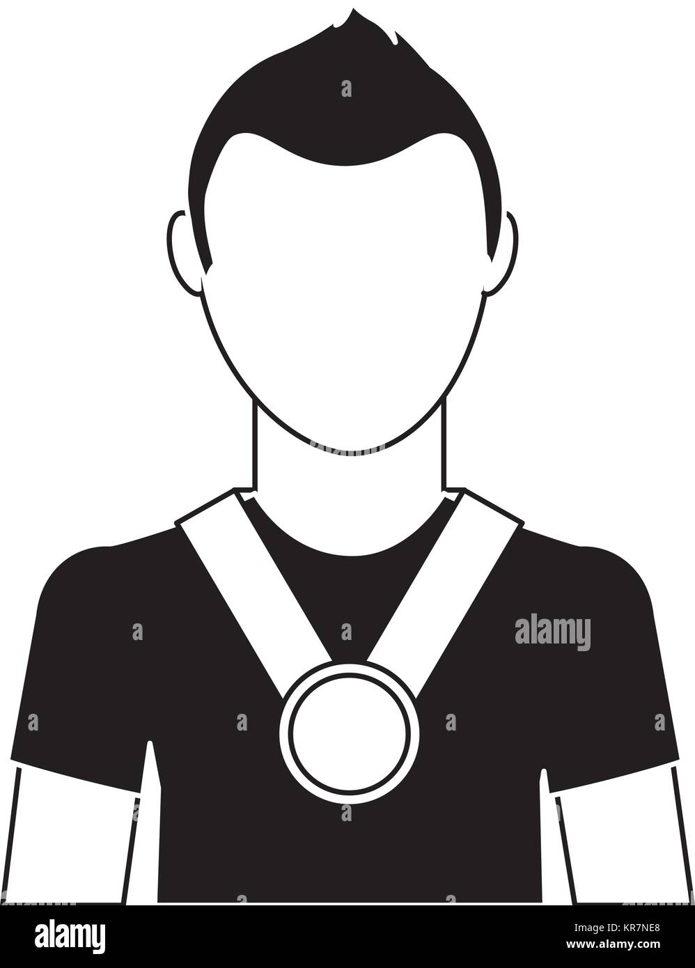 man with winner medal character Stock Vector Image & Art - Alamy