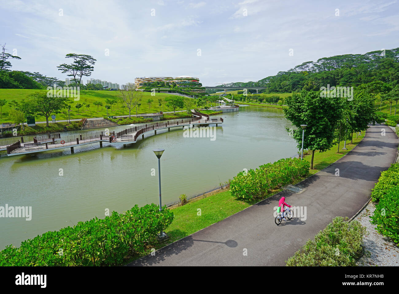 View of the Punggol Waterway park located along Sentul Crescent Road in ...