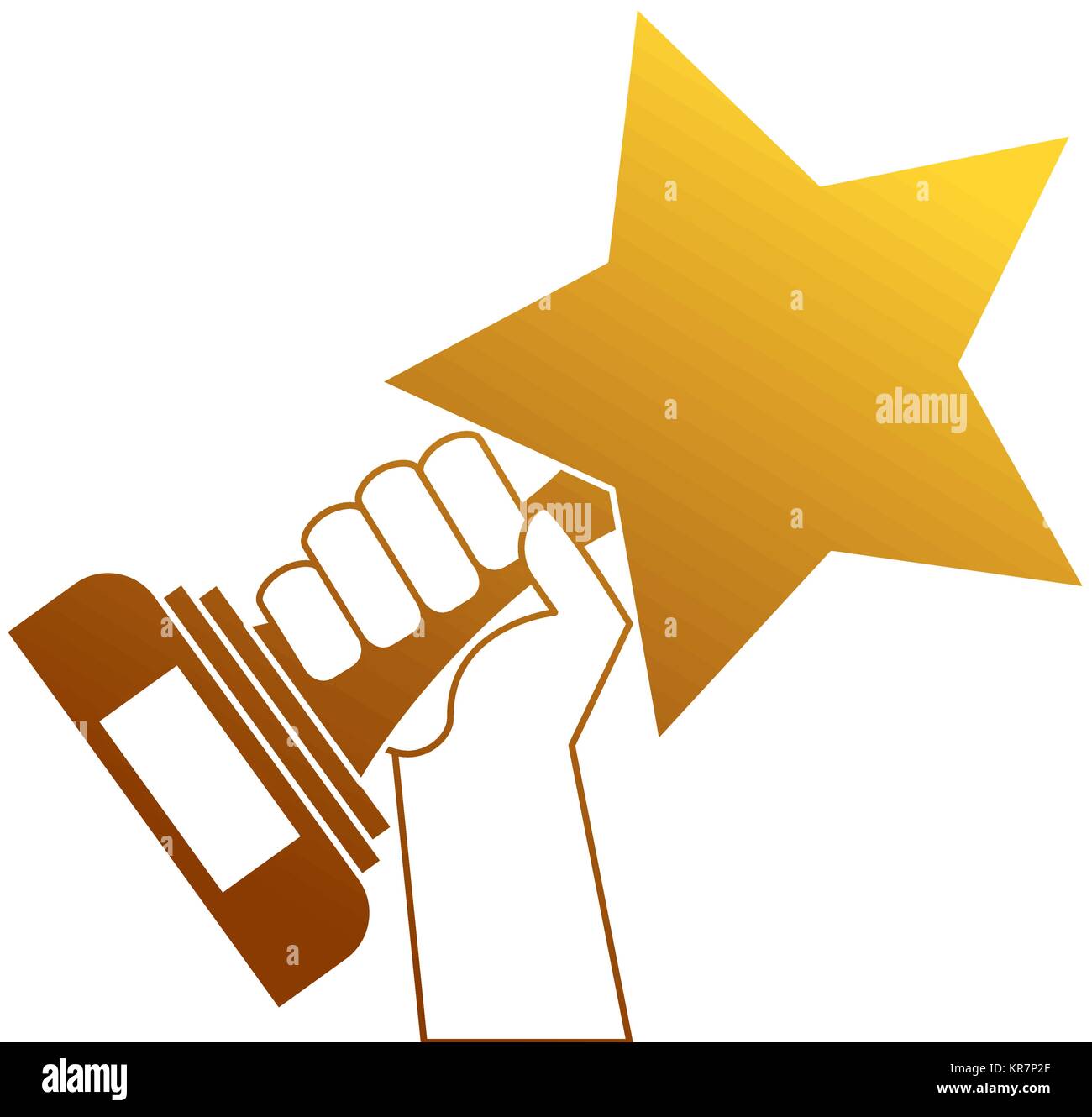 hands with star trophy winner icon Stock Vector Image & Art - Alamy